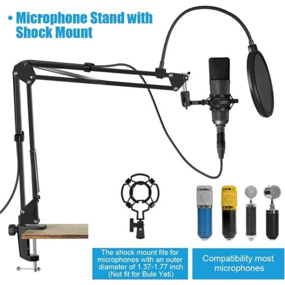 Portable Audio & Video | Adjustable Mic Stand Desk Suspension Scissor ...